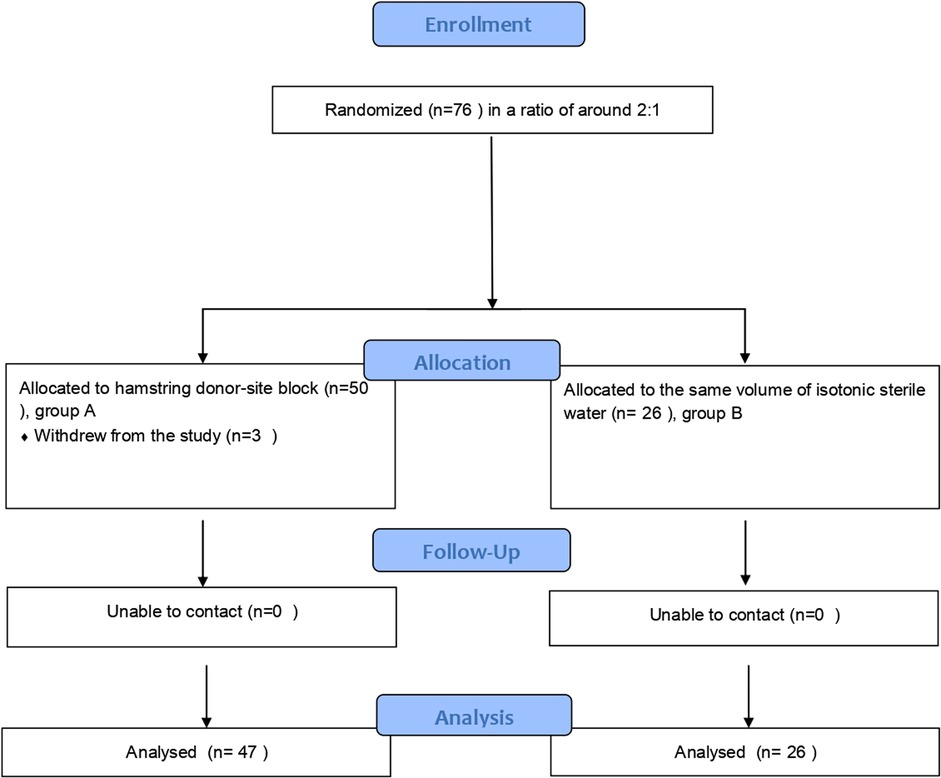 Frontiers | The effect of hamstring donor-site block for functional ...