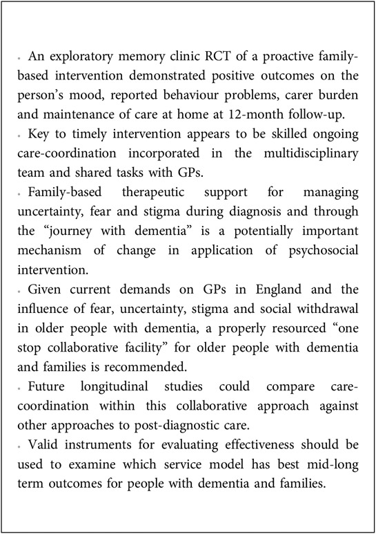 Frontiers | The memory clinic and psychosocial intervention ...
