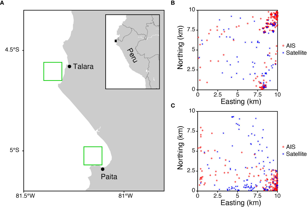 Frontiers | Comparing spatial patterns of marine vessels between vessel ...