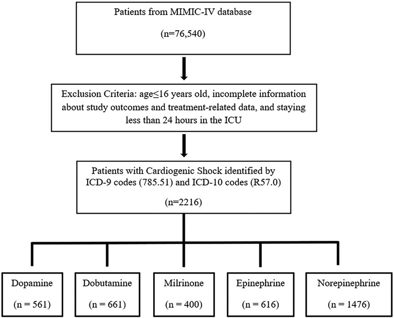 Frontiers | Vasopressors and inotropes in cardiogenic shock patients ...