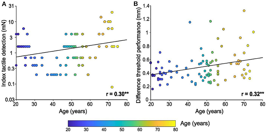 Frontiers | Relations between tactile sensitivity of the finger, arm, and cheek skin over the ...