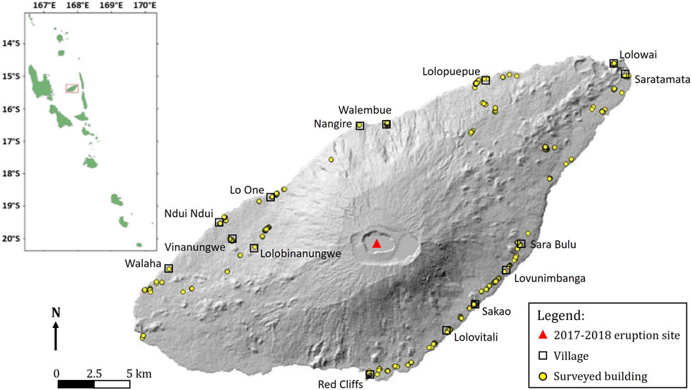 Frontiers | Tephra fall impacts to buildings: the 2017–2018 Manaro Voui ...