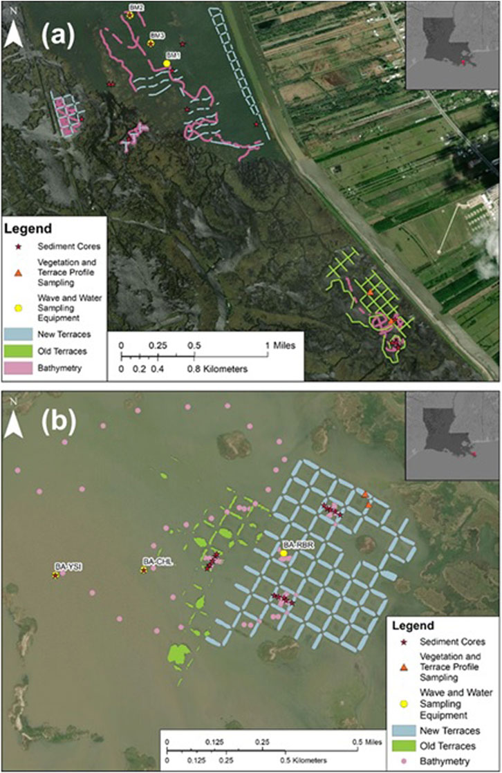 Frontiers | Modeling potential benefits of fragmented marsh terrace ...