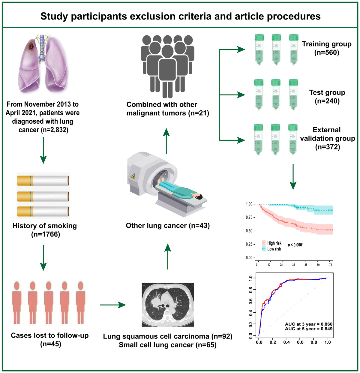 Frontiers | Development of a prognostic prediction model for non-smoking lung adenocarcinoma ...