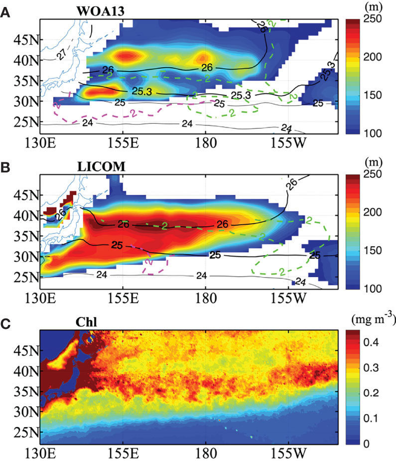 Frontiers | Effects of Ocean Chlorophyll on the Mode Water Subduction ...